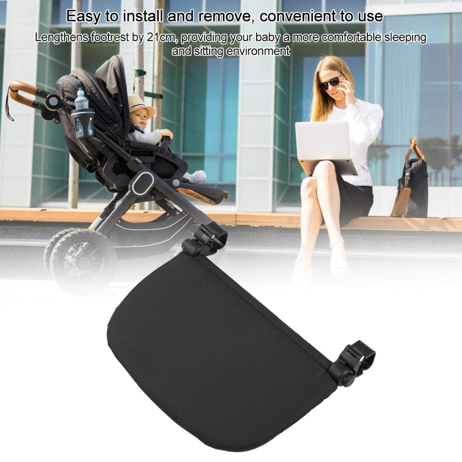 Stroller Footrest, Breathable Baby Stroller Extension for Yoya/VOVO for Strollers(Black)