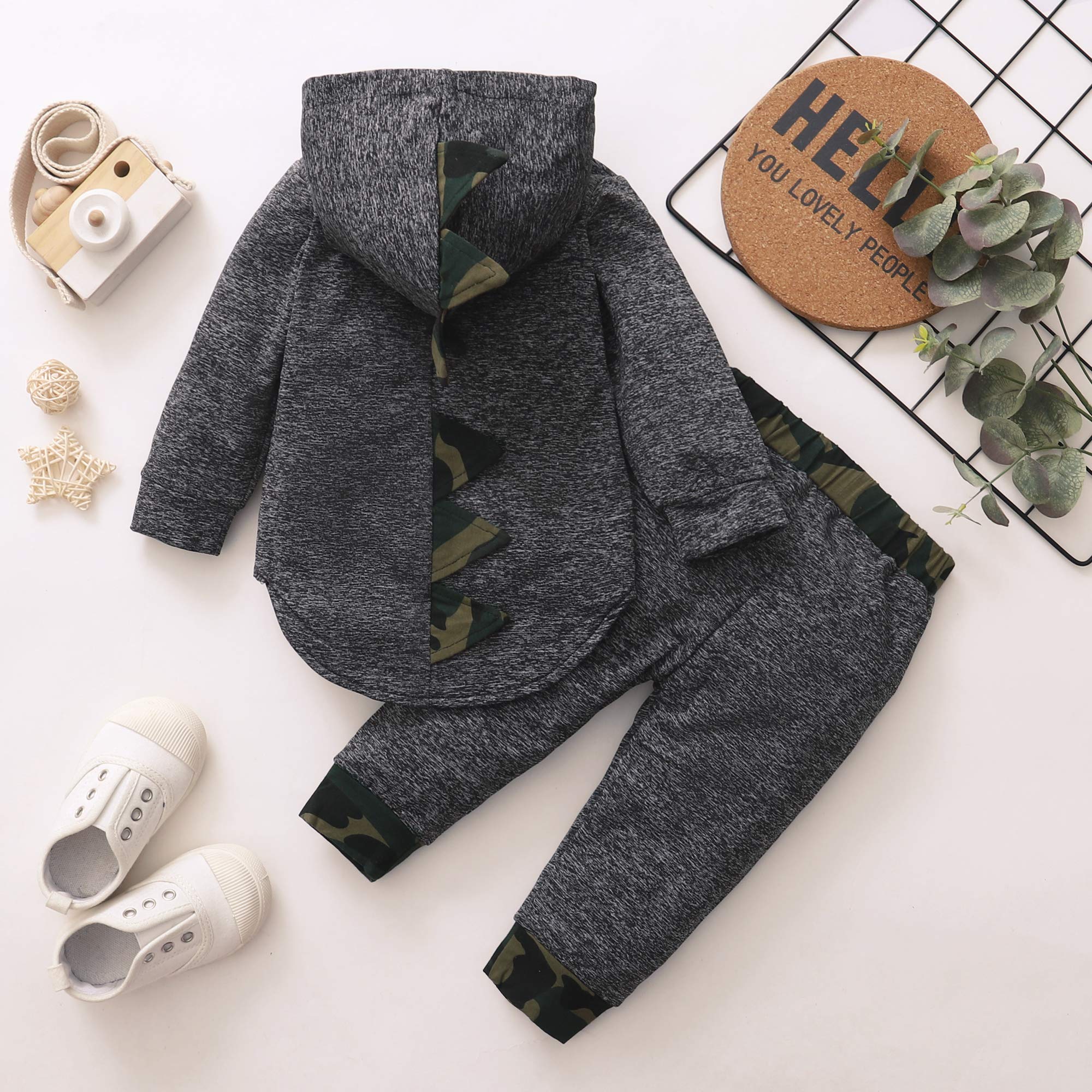 Renotemy 3 4 Year Old Boy Clothes Baby Boy Hoodie Tops Sweatsuit Jackets Pants Outfit Set 3T-4T Boy Clothes