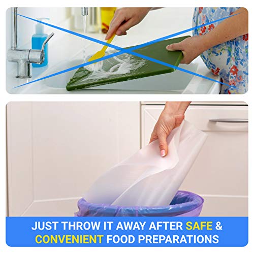 Disposable Plastic Cutting Board for Kitchen & Outdoor – Large Flexible Chopping Boards – Custom Cutting Mats for BBQ and Camping 25’