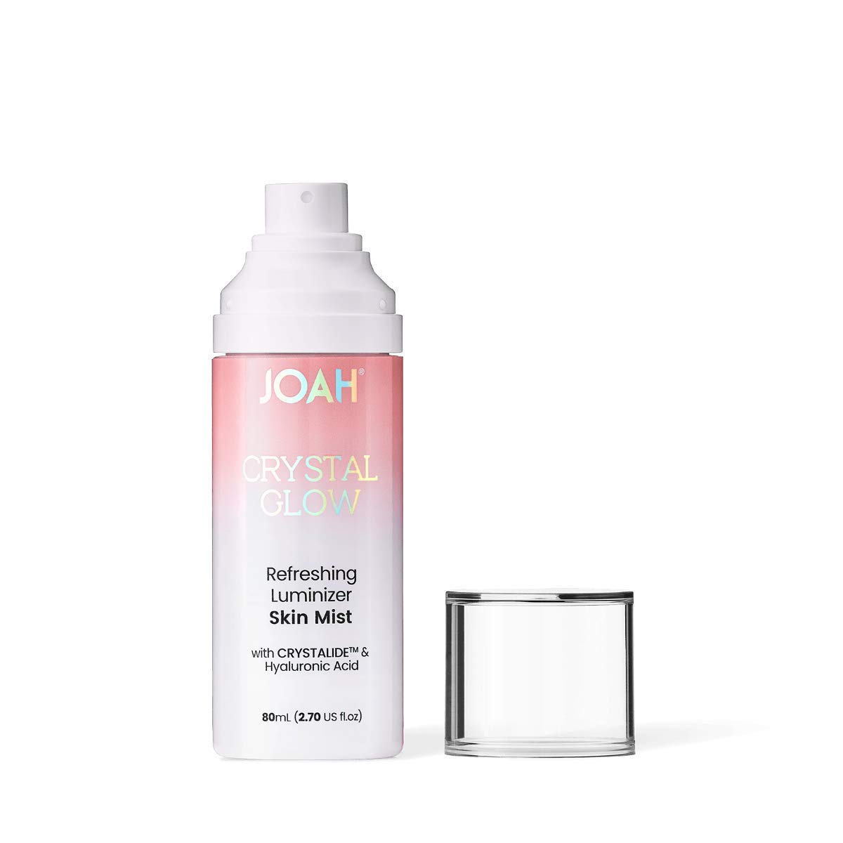 JOAH Face Mist Crystal Glow Refreshing Facial Spray Luminizer with Hyaluronic Acid, Hibiscus Extract and, Peptides, Prep Refresh & Set Makeup, Korean Skin Care, 2.7 Oz
