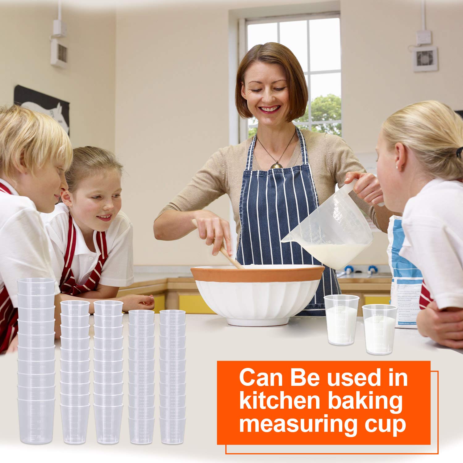 50 Pcs Plastic Measuring Cups, Resin Mixing Cups, Epoxy Mixing Cups, Paint Mixing Cups, 30ml 50ml 100ml