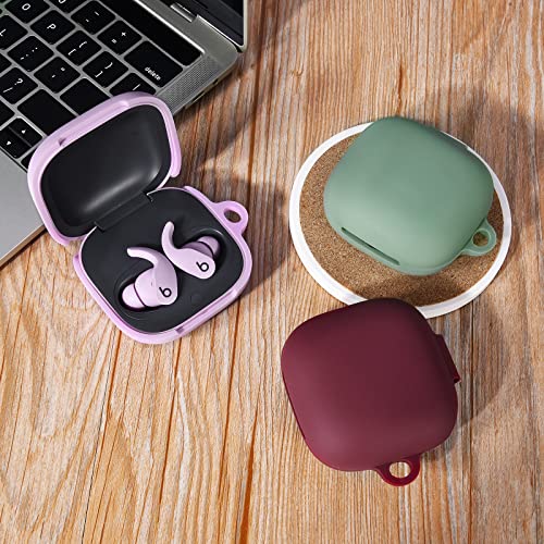Beats Fit Pro Case Cover, AIRSPO Soft Silicone Case for Beats Fit Pro 2021 Shockproof Beats Fit Pro Earbuds Case Covers with Keychain (Cactus Green)