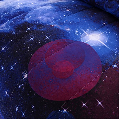 A Nice Night Galaxy Bedding Sets Outer Space Comforter 3D Printed Space Quilt Set Full Size,for Children Boy Girl Teen Kids - Includes 1 Comforter, 2 Pillow Cases