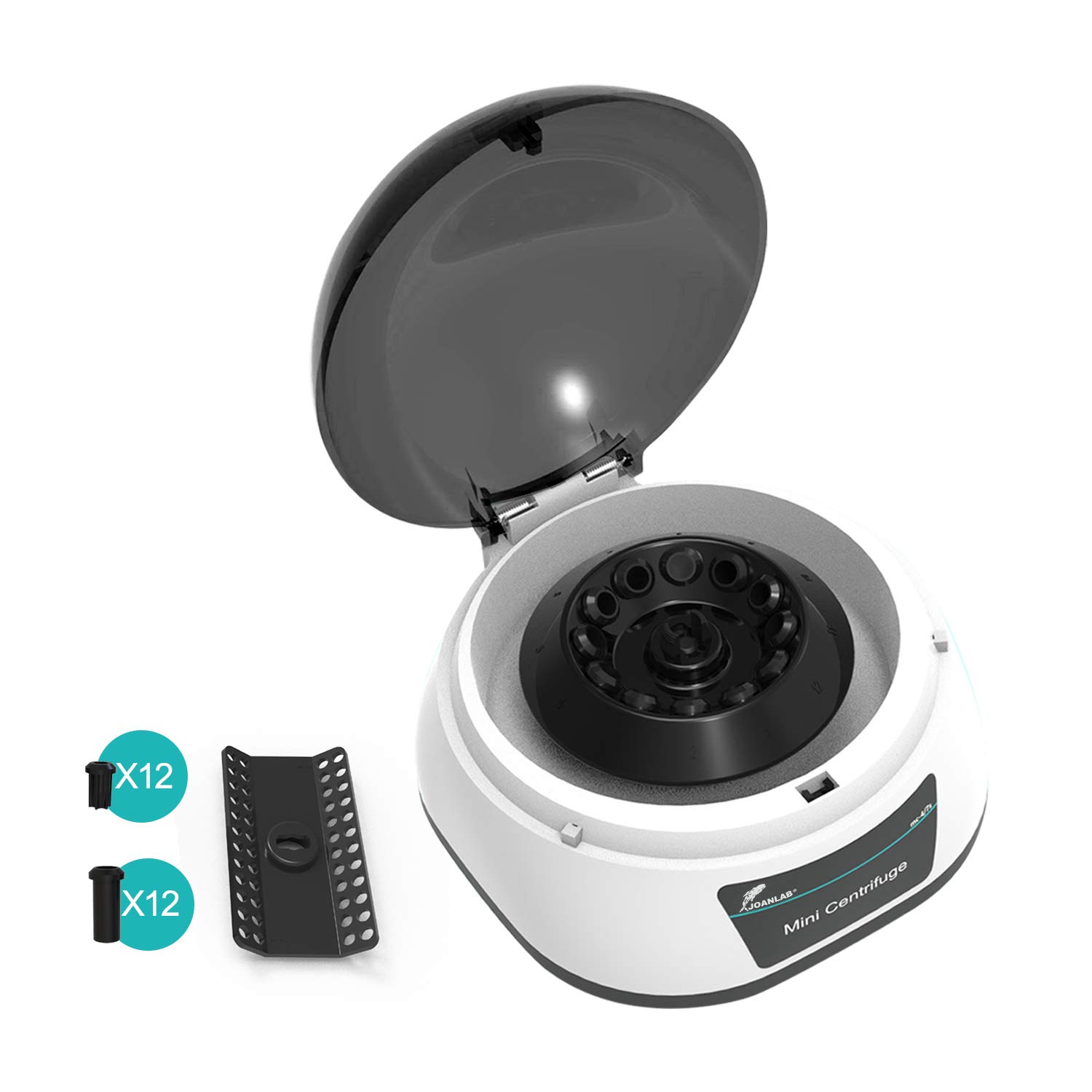 JOANLAB Mini Centrifuge Machine,4000rpm Lab Benchtop Centrifuge,2 Rotors for 0.2/0.5/1.5/2ml Micro tubex12 and 0.2ml 8/12 PCR stripex4
