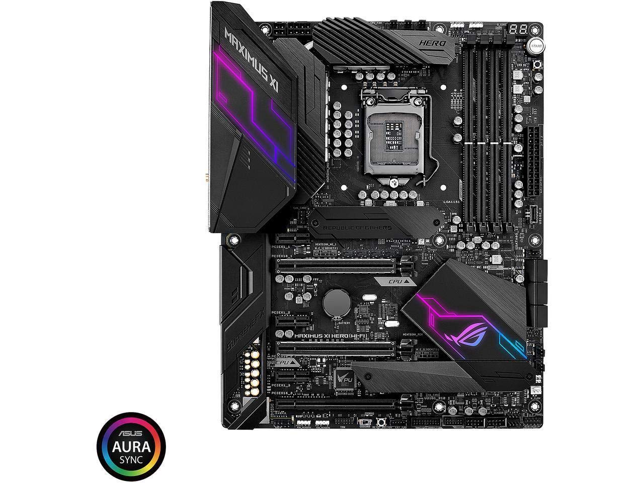 ASUS ROG Maximus XI Hero (Wi-Fi) Z390 Gaming Motherboard LGA1151 (Intel 8th 9th Gen) ATX DDR4 DP HDMI M.2 USB 3.1 Gen2 802.11AC Wi-Fi