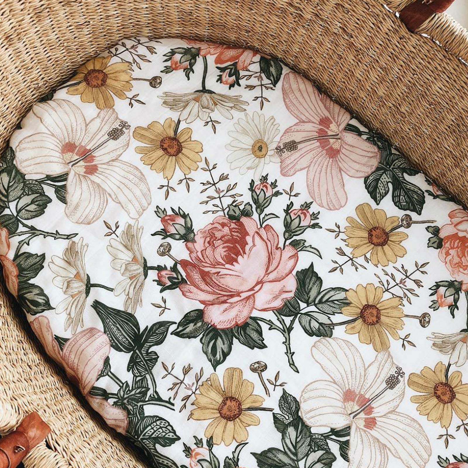 Baby Bassinet Crib Sheets, Baby Cradle Sheets,Breathable Printed Mattress Pad Cover for Cradle and Bassinet Mattress (32''x16.5'')