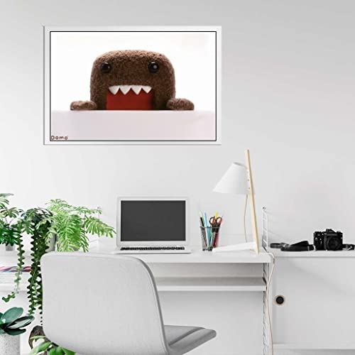 556562 Domo Peeking Plush Funny Cute White Wood Picture DECOR WALL 24x18 PRINT POSTER