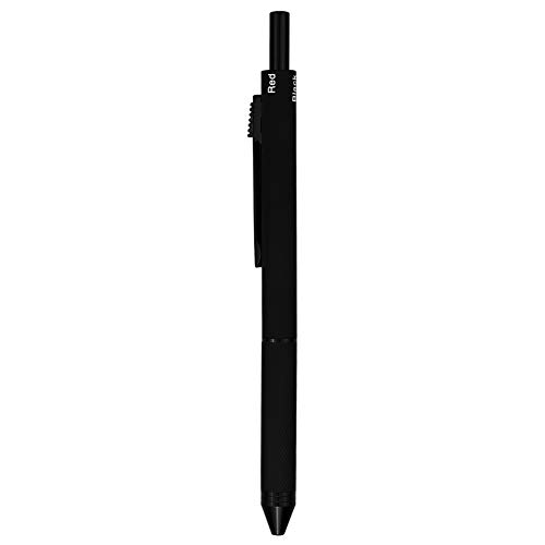 DUNBONG 4 in 1 Multicolor pen, Metal Cased Multifunction Pen, 0.5mm Mechanical Pencil, Red Ball Pen, Blue Ball Pen and Black Ball Pen, 1-Count (Black)