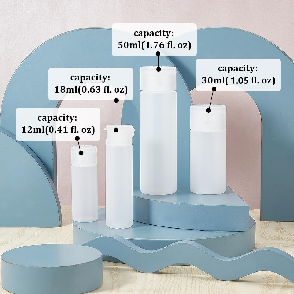 BENECREAT 10 Pack 18ml 0.6oz Small Travel Squeeze Bottles Refillable Makeup Foundation Container Travel Essentials Sample Bottles Travel Tubes for Toiletries, Shampoo Toner Cosmetic