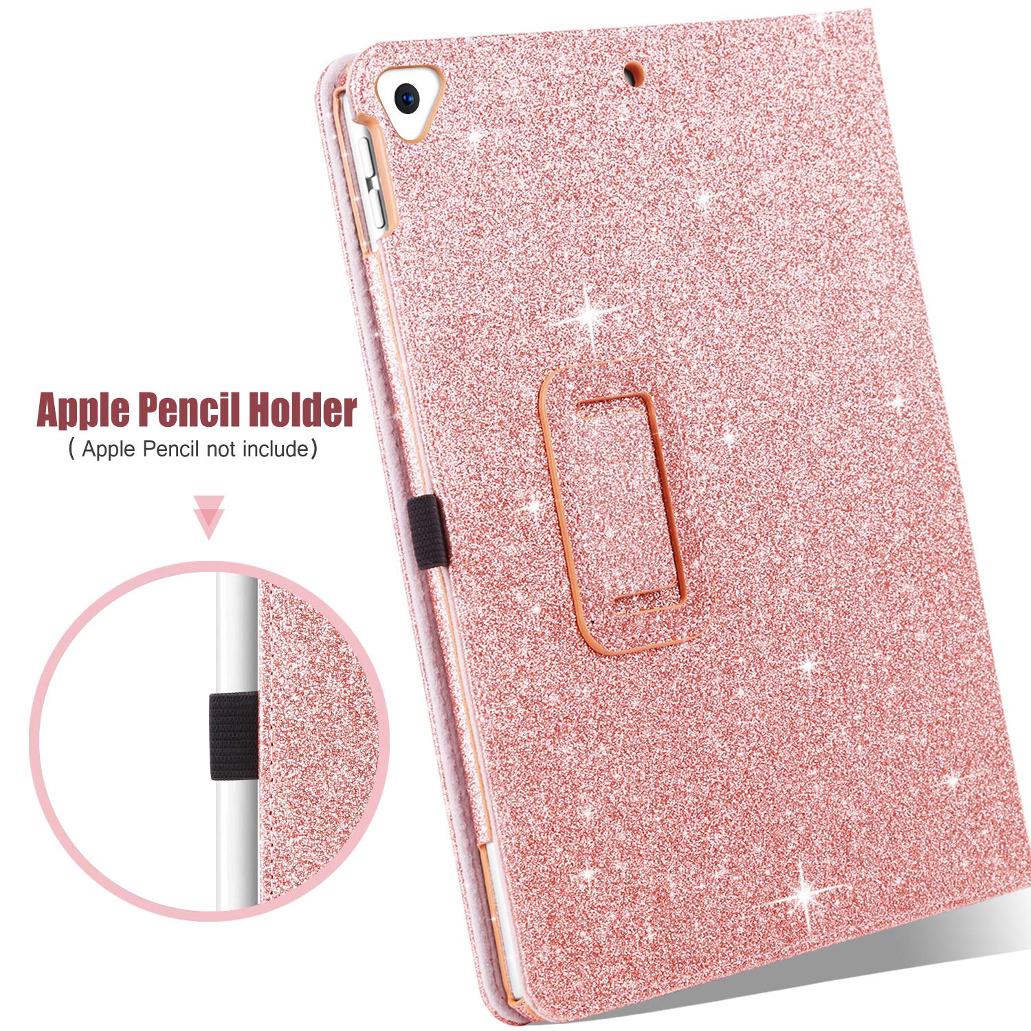 BENTOBEN for iPad 9th / 8th / 7th Generation Case, New iPad 10.2 Case 2021/2020/2019, Auto Wake/Sleep with Pencil Holder PU Leather Protective Case for iPad 10.2 inch, Rose Gold