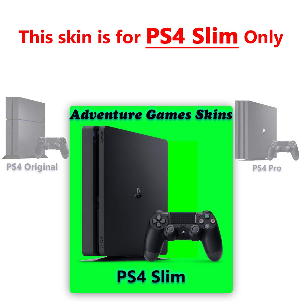 Adventure Games - Silver, Brushed Aluminum - Vinyl Console Skin Decal Sticker + 2 Controller Skins Set - Compatible with PlayStation PS4 SLIM gaming console systems