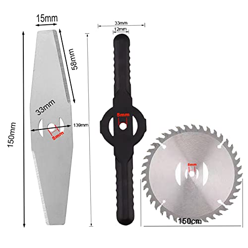 5Pcs Cordless Weed Wacker Replacement Blade - Blade Weed Eater Replace Blades- Carbide Blade Brush Cutter Grass Trimmer Weed Eater Blade for Electric Lawn Trimmer Set - Lawn Mower Accessories