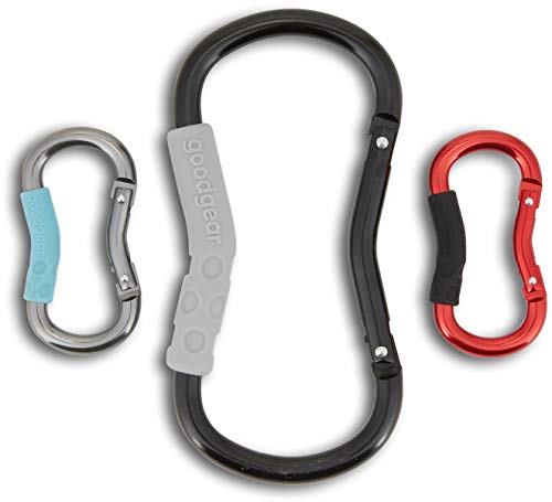 Good Gear 3 Pieces Baby Stroller Hooks, Curved Hook Clips with TPE Grips, Shopping Cart Bag Holder