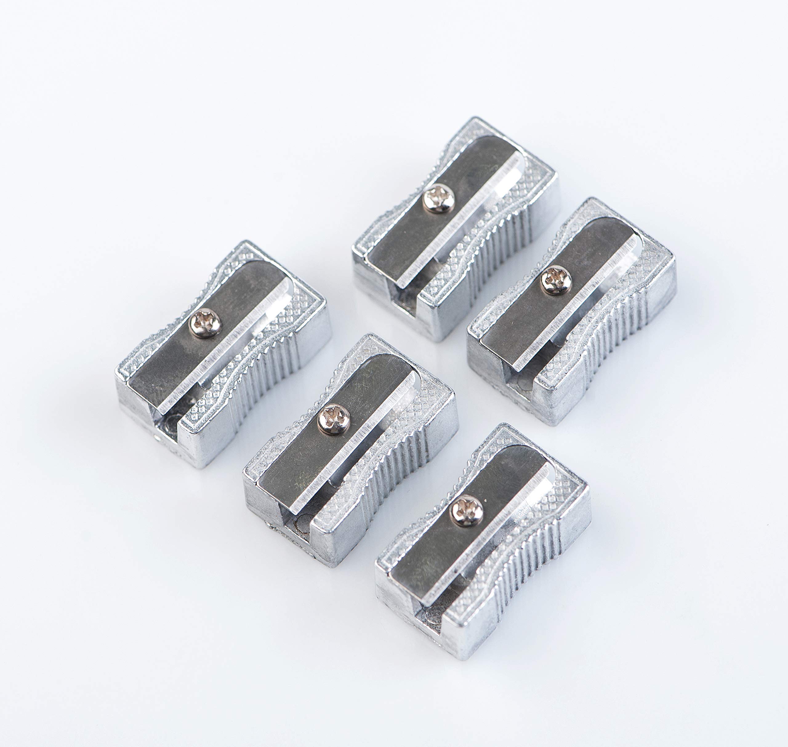 24 Super Pack BNC Metal Rectangular Silver Pencil Sharpeners Pack of 24
