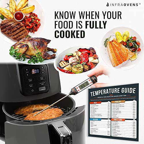 Air Fryer Cheat Sheet Cooking Times Chart Magnet Accessories for Refrigerator + Airfryer Baking & Grilling Cook Books and Kitchen Magnetic Fridge Food Temperature Guide for Quick Reference