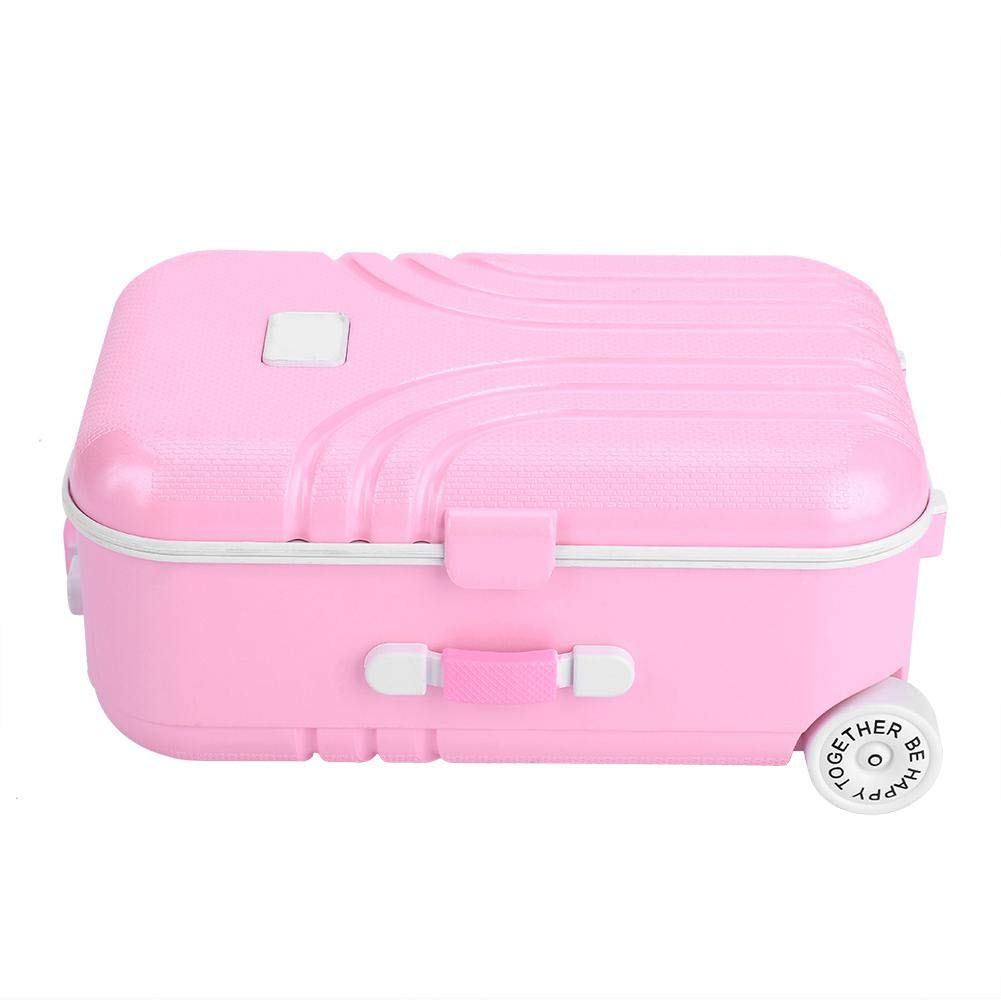Liukouu Mini Suitcase Toy, Pink, Plastic, Rolling, Durable, for Children's Day & Birthday