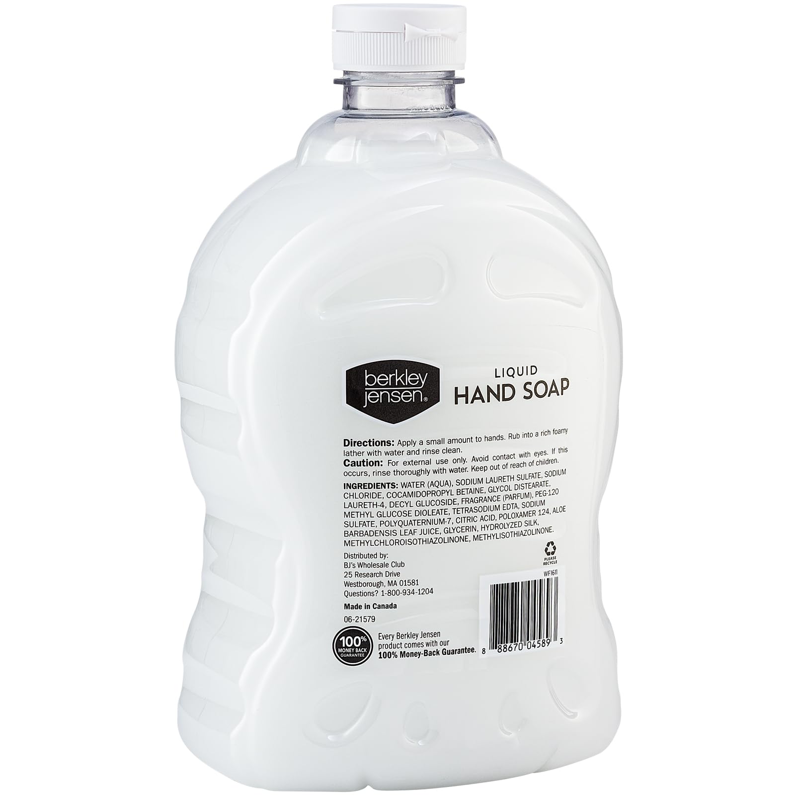 Berkley Jensen Liquid Hand Soap Soothing Aloe Vera Moisturizing Refill 64 Fl Oz (Pack of 2) Silk Proteind Soft Soap for Soft Skin