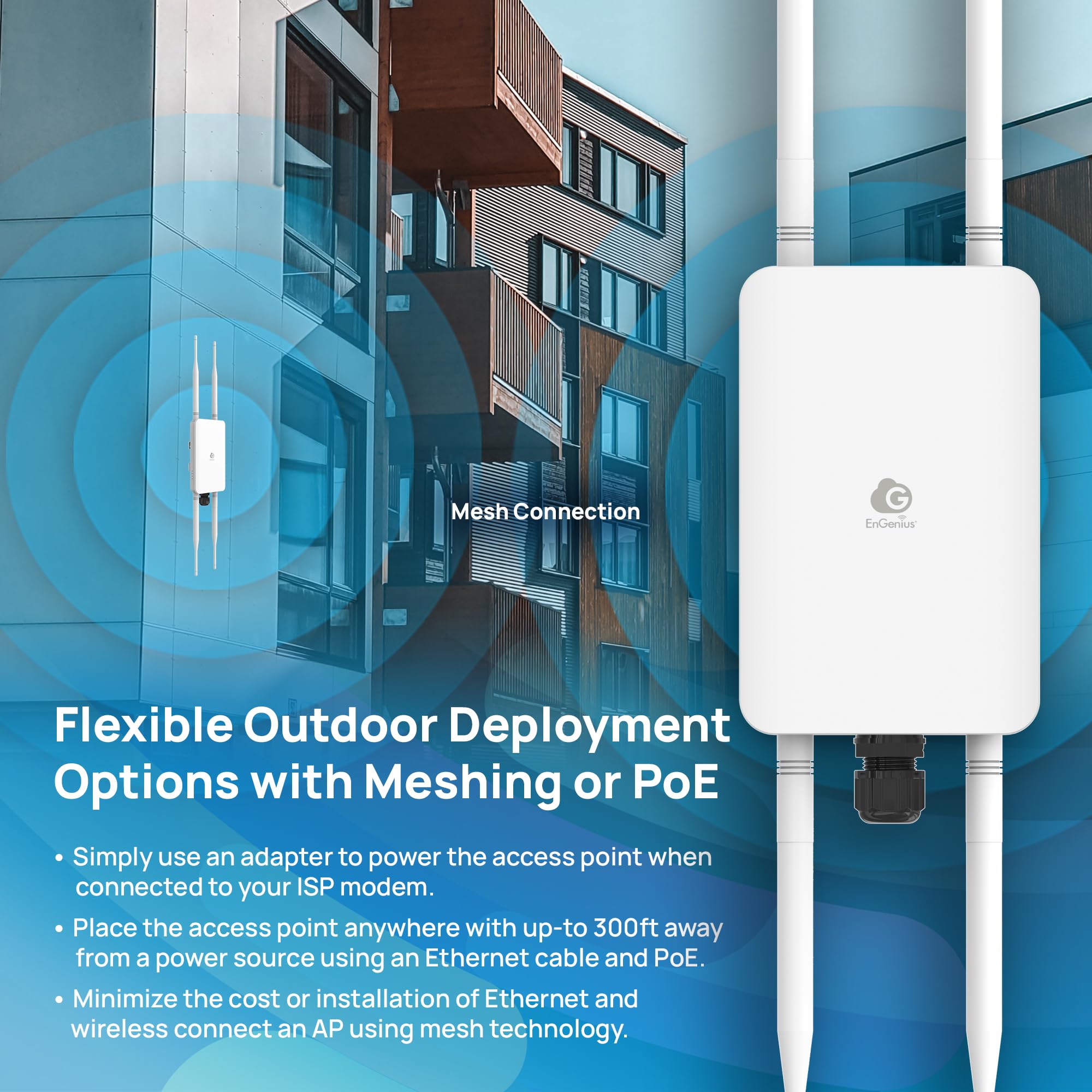 EnGenius Cloud Managed ECW160 11ac Wave 2 2x2 Outdoor Access Point