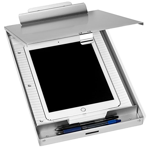 Blue Summit Supplies Aluminum Storage Clipboard, 1 Compartment, Large Heavy Duty Clip for Letter Paper, Great for Office, Jobsite or Classroom
