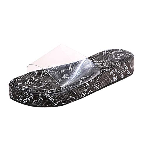 justHIGH Clear Strappy Platform Sandals Open Toe Ankle Strap Platforms Wedges Outdoor Slippers Shoes