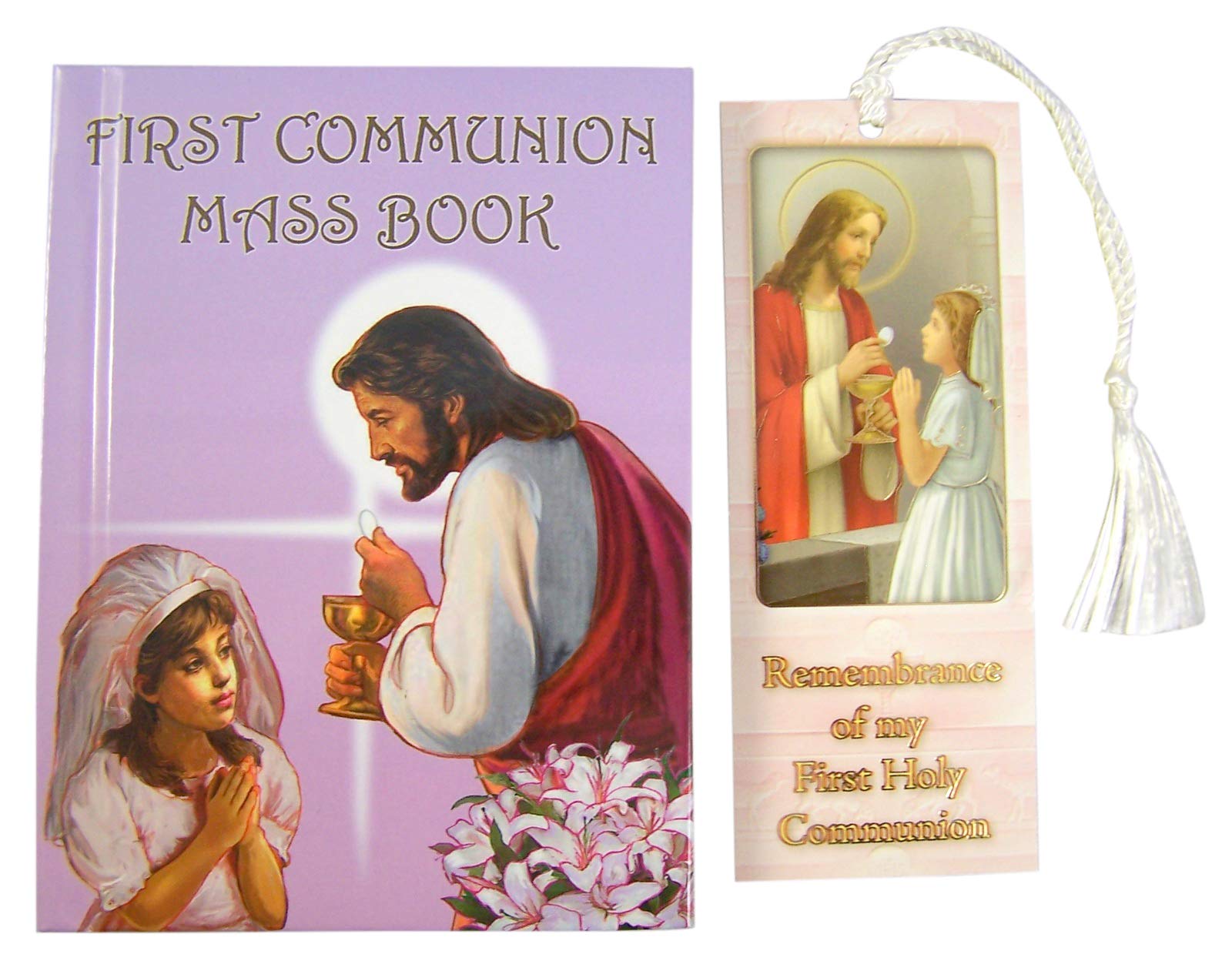 Communion Gifts First Set with Rosary and Mass Book (Pink)