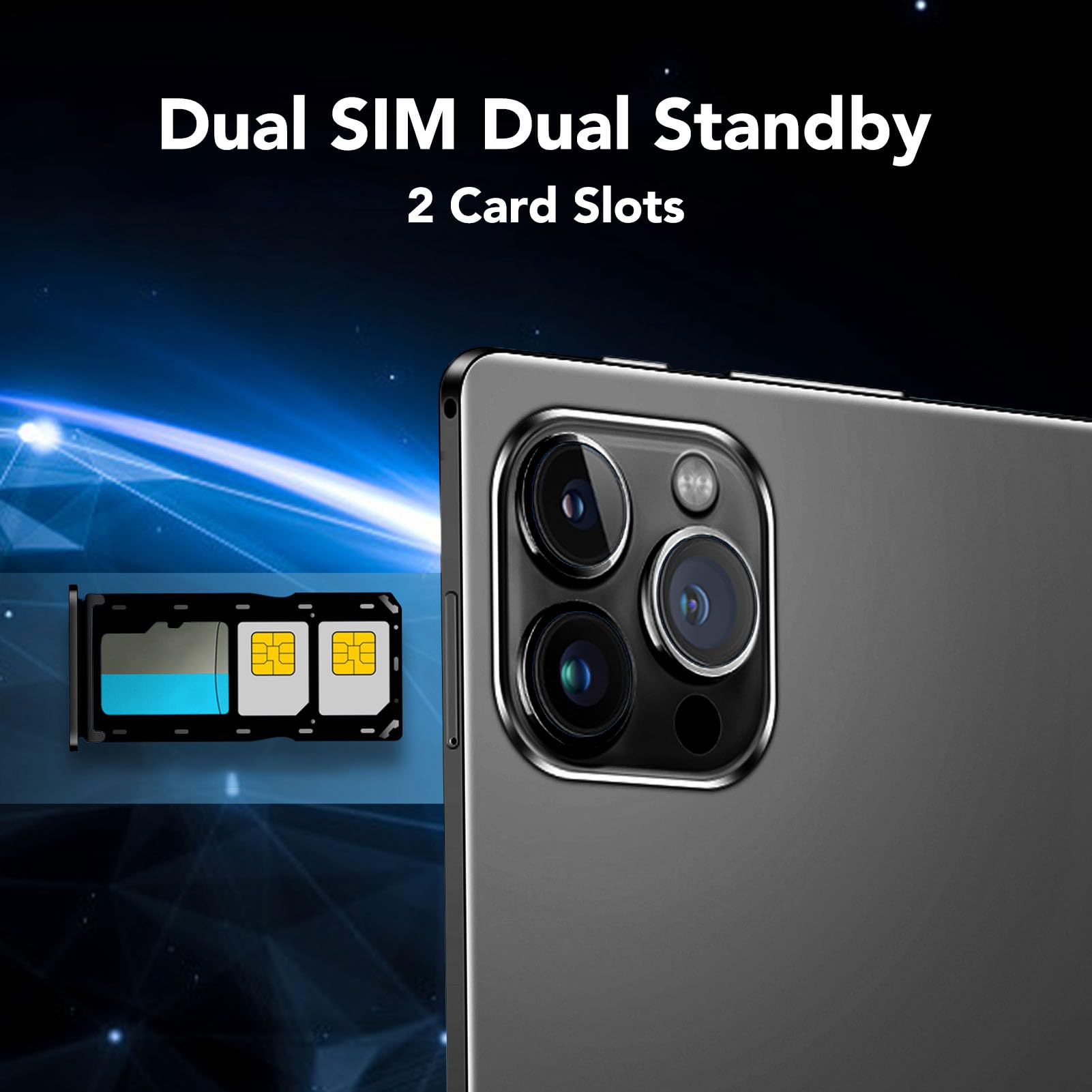 2 in 1 Tablet 10.1 Inch, Gaming Tablet with BT Keyboard, Dual Camera and Speakers, 8GB RAM 256GB ROM, 8 Core CPU, 5G WiFi, 4G LTE Tablet for Android 12 (US Plug 90-130V)