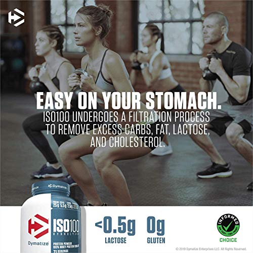 Dymatize Nutrition ISO 100, Whey Protein Powder, Gourmet Chocolate, 5 Pound