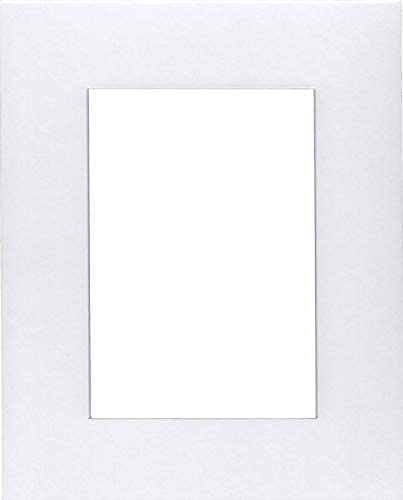 A PLUS MAX 8x10 White Picture Mat board with Core Bevel Cut Frame Mattes for 5x7 Pictures - Pack of 10