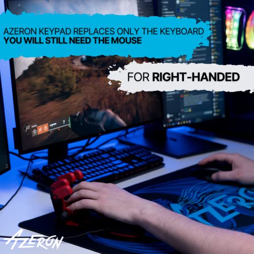 AZERON Cyborg Gaming Keypad β One Handed for PC β with Analog Thumbstick and 29 Programmable Keys β 3D Printed Customized β for Righties (Galaxy Purple)