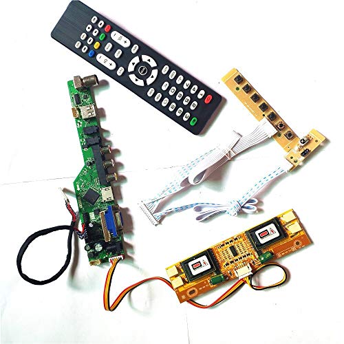 for LTM190M2-L31/L33 VGA HDMI AV USB LCD Display Panel Remote+Inverter+Keyboard T.V53 Controller Board 4CCFL 30Pin LVDS DIY kit (LTM190M2-L31)