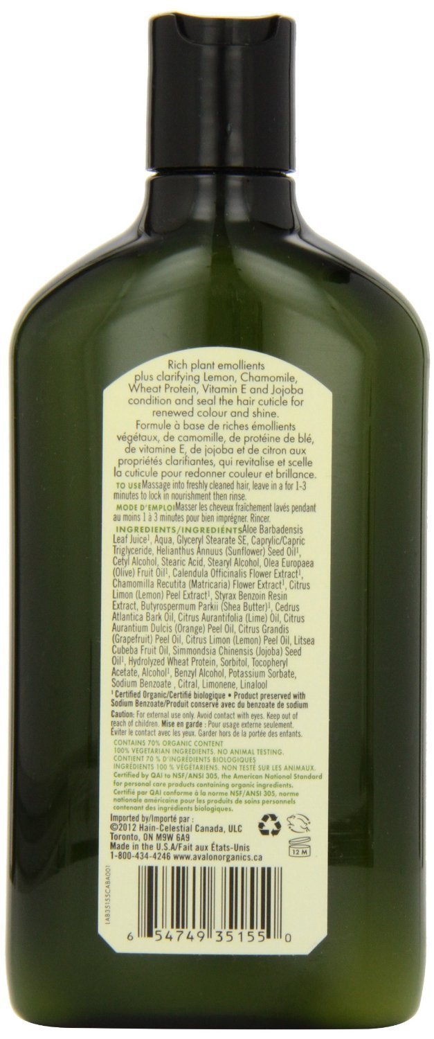 Avalon Organics Clarifying Lemon, DUO Set Shampoo + Conditioner, 11 Ounce, 1 Each
