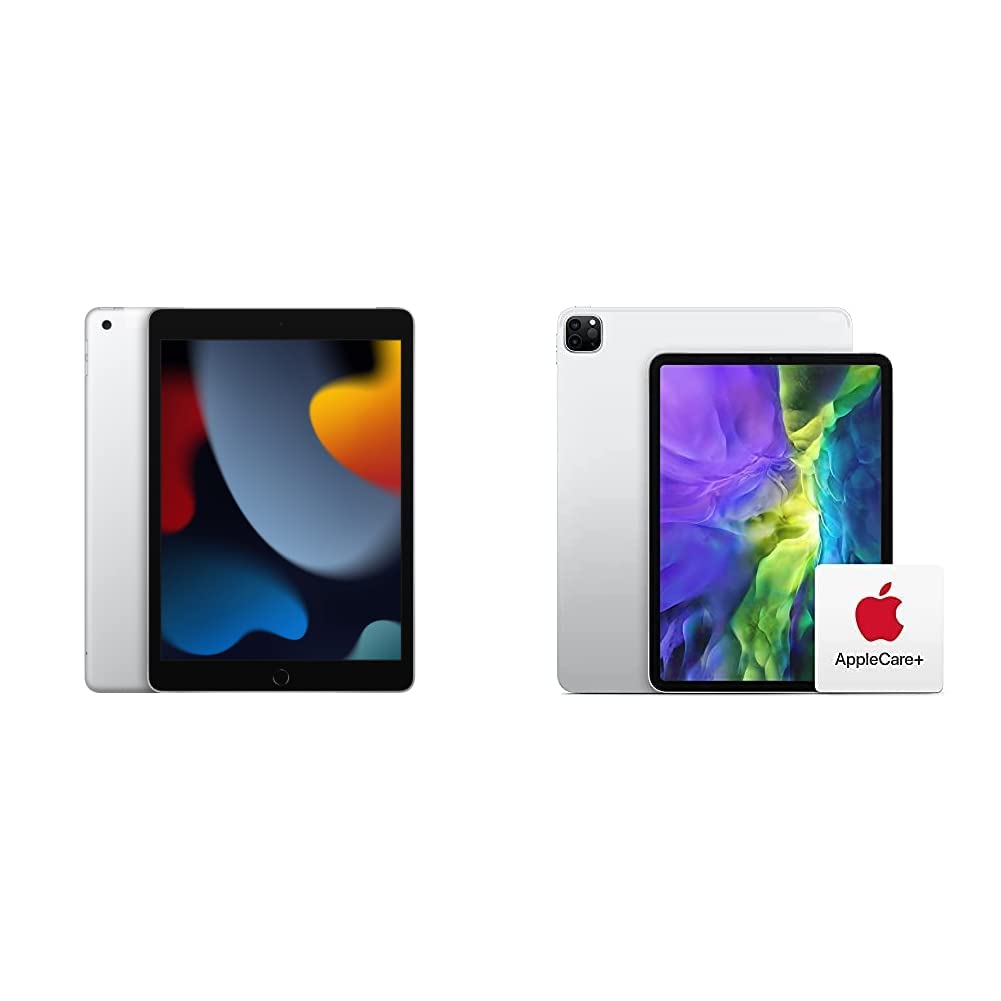 2021 Apple 10.2-inch iPad (Wi-Fi + Cellular, 64GB) - Silver with AppleCare+ (Renews Monthly Until Cancelled)