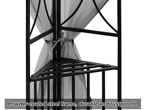 ABCCANOPY Patio Outdoor Gazebo 10X10 - Gazebo Canopy with Netting and Corner Frame Screen Wall for Backyard,Garden Gazebo Lawn (Dark Grey)