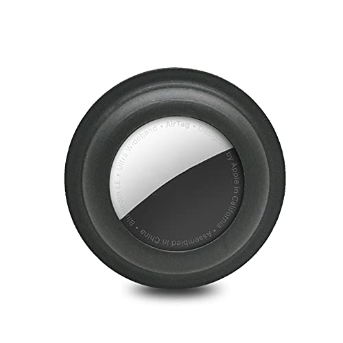 Air Tag Stick On Case for Apple Airtag Silicone Protective Holder Precisely for Apple AirTag Portable and Anti-Scratch Apple Tracker Finder Tag Airtag Wallet Self Adhesive Mount (Black)