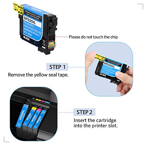 Leize Remanufactured Ink Cartridges Replacement for Epson 220 220XL T220XL 5-Pack use for Workforce Pro WF-2750 WF-2760 WF-2650 WF-2630 WF-2660 XP-420 XP-320 (2 Black, 1 Cyan, 1 Magenta, 1 Yellow)