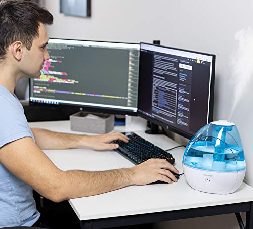 Asukro Ultrasonic Cool Mist Humidifier, Humidifiers for Bedroom And Babies, 360° Adjustable Rotation, Auto Shut Off, 2L