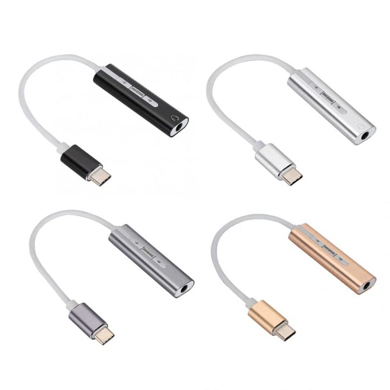 2 type-c to 3.5mm audio interface converters (Size : Silver)