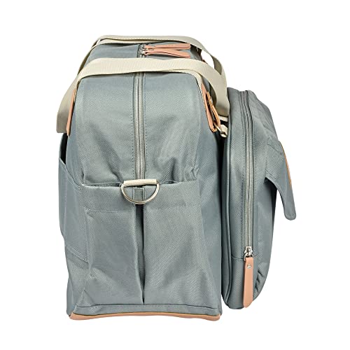 Beaba Geneva Diaper Bag, Multifunction Baby Diaper Bag, Diaper Bag with Bag Strap for Baby Stroller, Changing Pad, Insulated Bag, Baby Must Haves, Sage