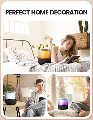 50W Subwoofer Bluetooth Speaker, Night Lights Speaker with Beat-Driven Light Show, True Wireless Stereo Pairing/Aux/TF Card, 24Hrs Playtime, Punchy Bass Loud for Party Home, Decoration Gift Lamp