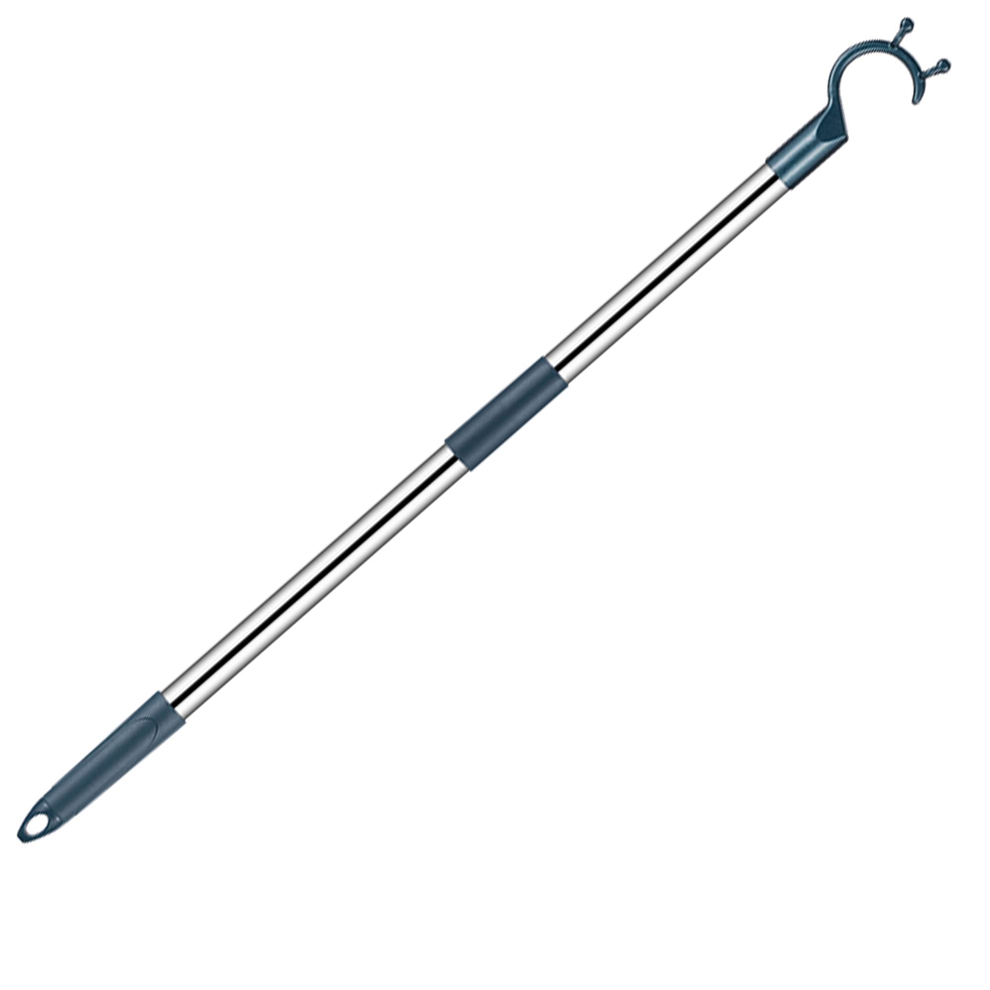 55'' Retractable Reach Sticks Extend Utility Pole Hook Adjustable Long Reach Stick for Closet/Ceiling/Shelf, Blue