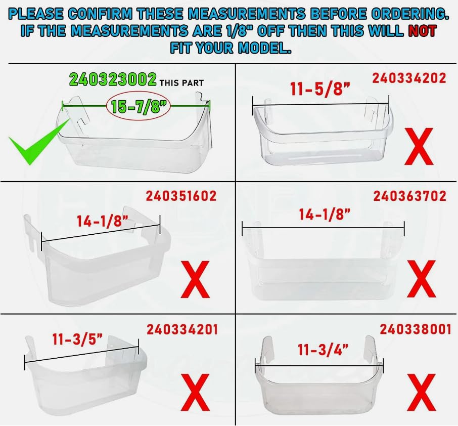 240323002 Door Bin Shelf Bucket Clear Refrigerator,Replacement for Frigidaire OEM