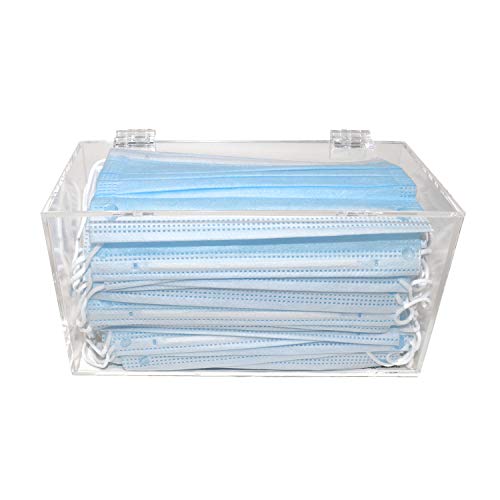Essentially Yours Face Mask Dispenser | Acrylic Mask Box with Cover for Storing and Dispensing Personal Face Masks (Clear)