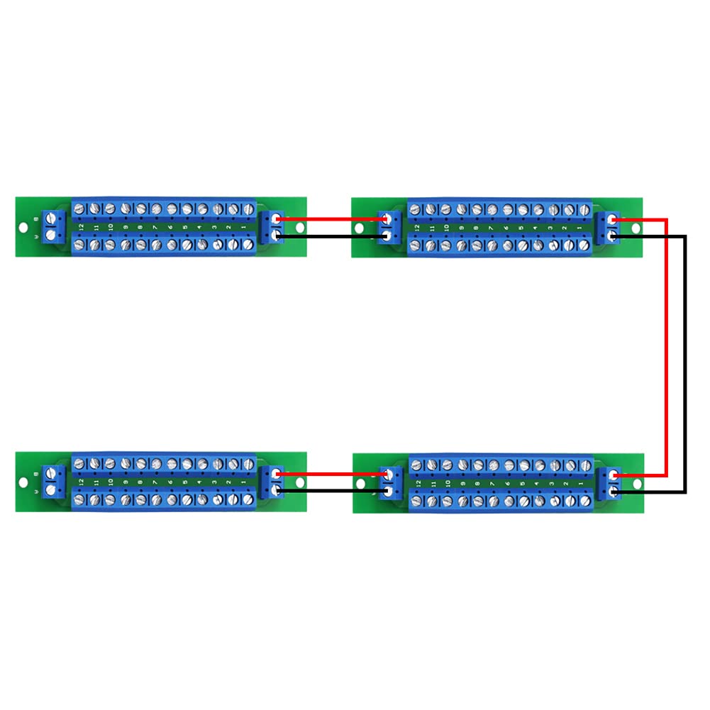 WayinTop PCB Double-Layer Wiring Power Distribution Board Kit, 2 x 12 Position Power Distribution Module 2 Inputs 2 x 13 Outputs for DC AC 24V 10A
