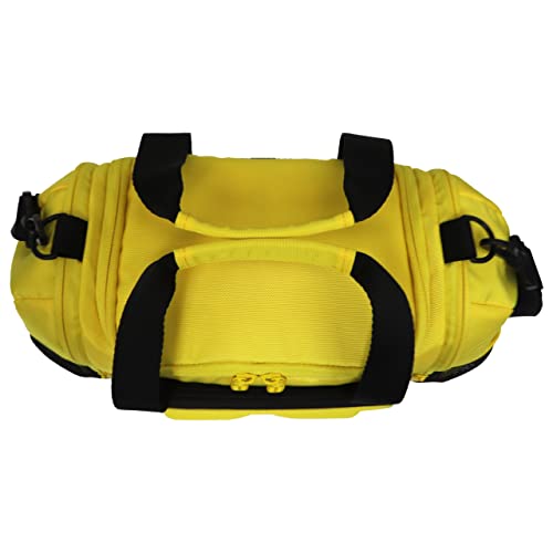 6 Pack Bags Innovator Mini Meal Prep Lunch Bag with 4 BPA-Free, Reusable, Microwavable, Freezer Safe, Portion-Controlled Containers, Pill Organizer, Lunch Box with Storage Pockets - (Yellow/Black)