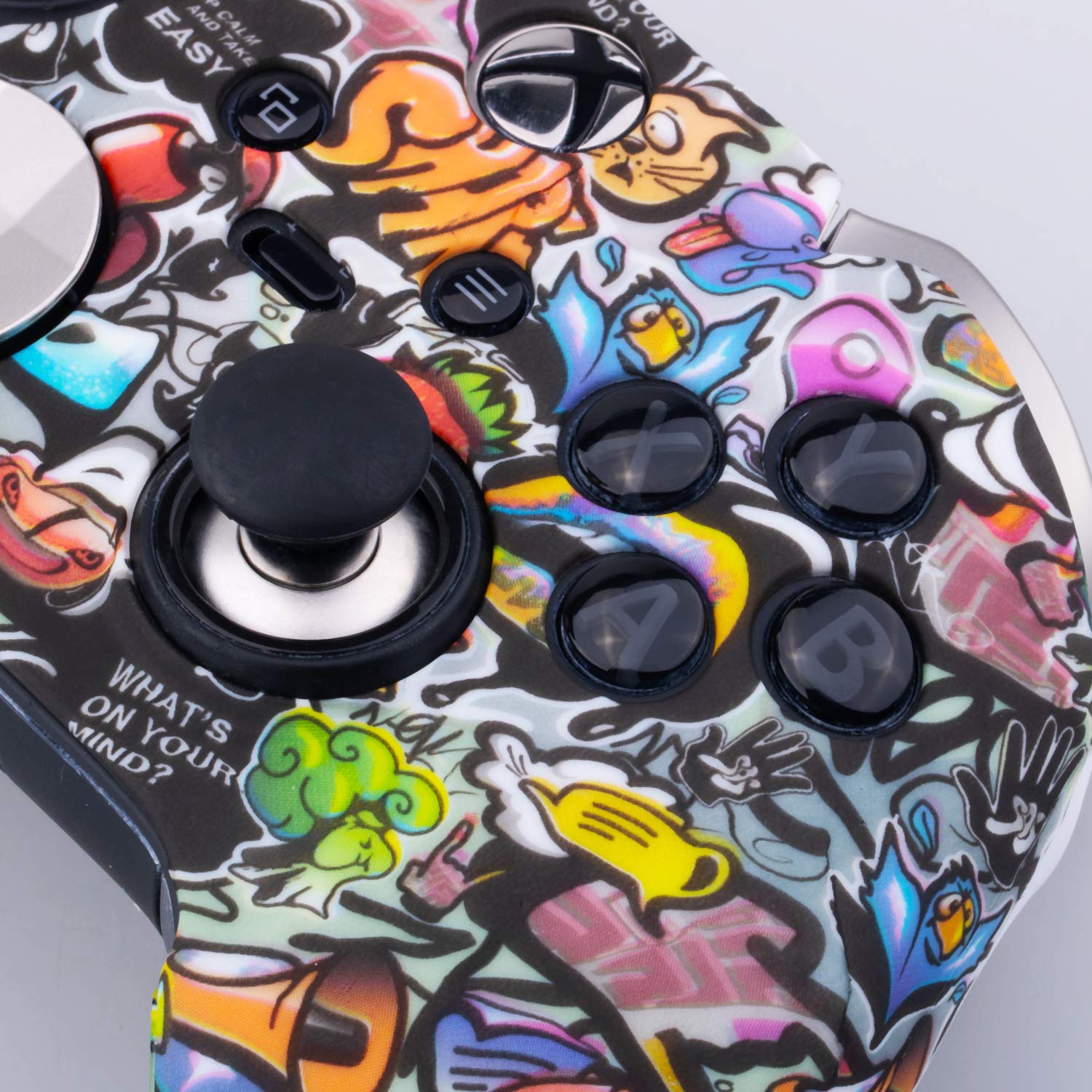 9CDeer 1 x Protective Customize Transfer Print Silicone Cover Skin Strawberry + 6 Thumb Grips Analog Caps for Xbox Elite Wireless Controller Compatible with Official Stereo Headset Adapter