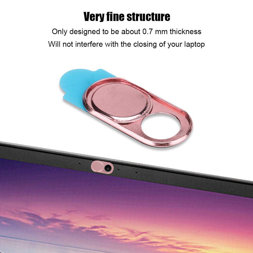 Fudax Webcam Cover Sticker, Durable Webcam Protect Sticker Metal 0.7 Mm Thickness Lens Cap with Wide Compatibility for Tablets(Pink)