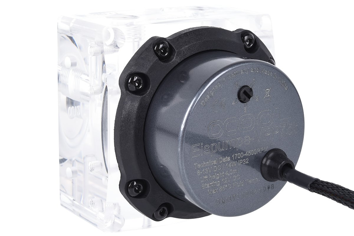 Alphacool 13306 Eispumpe VPP755 - G1/4 Inner Thread Including Eisdecke D5 - Acryl V.3 Water Cooling Pumps