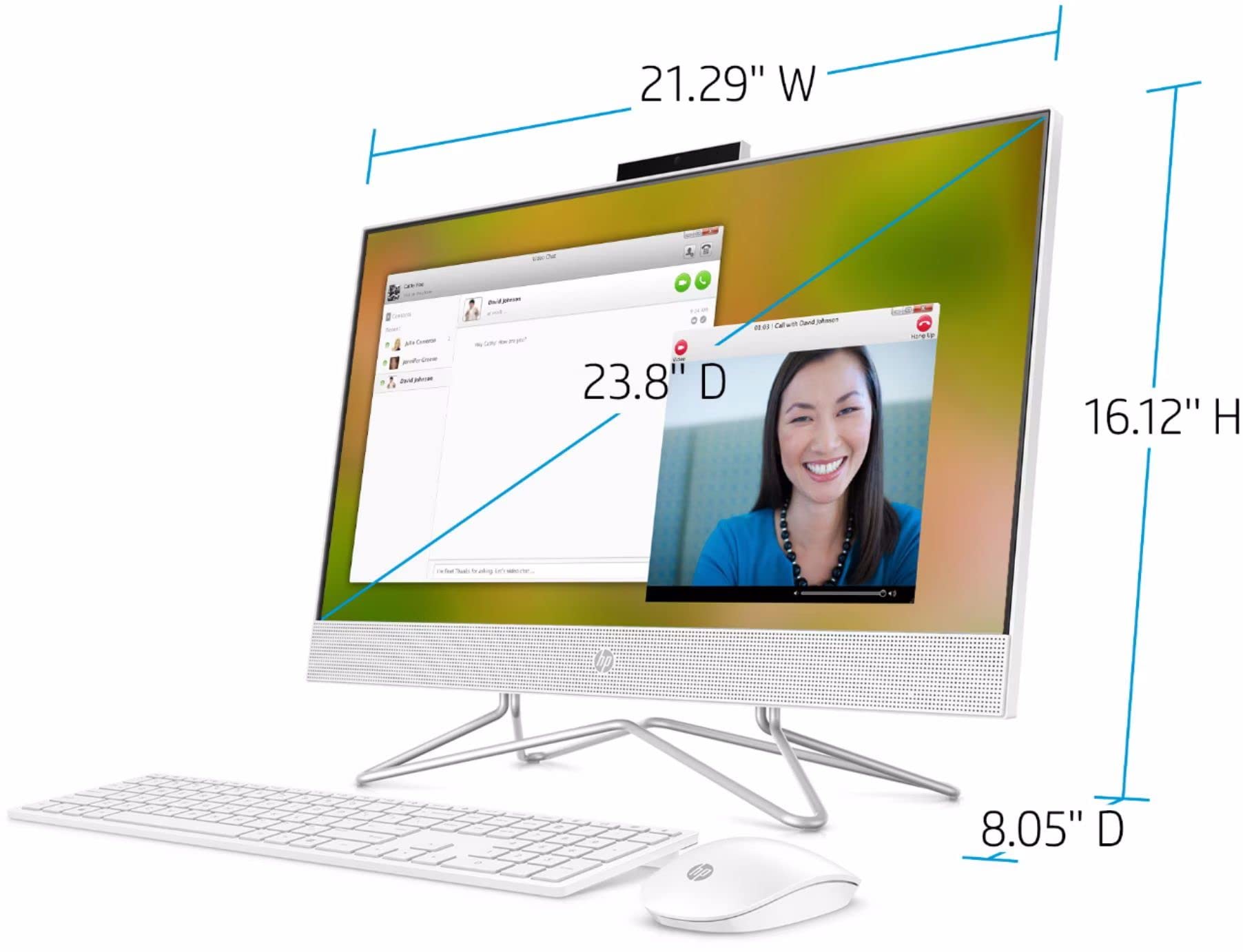 2022 Latest HP All-in-One Desktop | 24-inch FHD IPS Touchscreen | Intel 2-Core i3-1115G4 | 8GB DDR4 256GB SSD | Intel UHD Graphics | WiFi | BT | Card Reader | Wireless KB Mouse | Windows 10 Pro