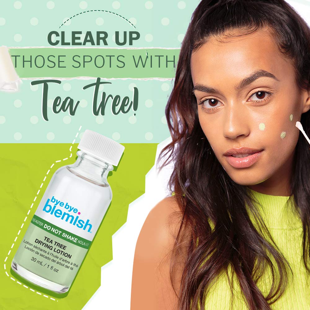 Bye Bye Blemish Tea Tree Drying Lotion, with Tea Tree Oil & Salicylic Acid, Fast-acting Formula, Dries Blemishes, Purifies Skin, 1 fl oz, 1-Pack