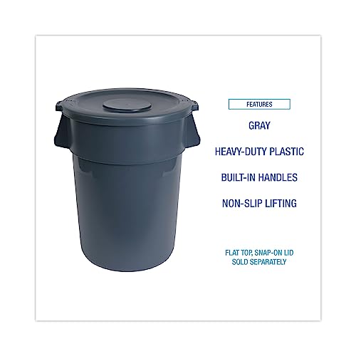 Boardwalk 32Glwrgra Round Waste Receptacle Lldpe 32 Gal Gray
